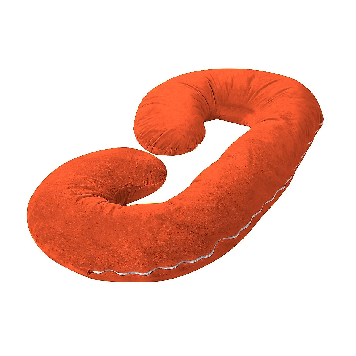 63 Inch Pregnancy Pillows, C-Shape Full Body Pillow – Egyptian Cotton Cover Orange – Pregnancy Pillows for Sleeping – Body Pillows for Adults, Maternity Pillow and Pregnancy Must Haves