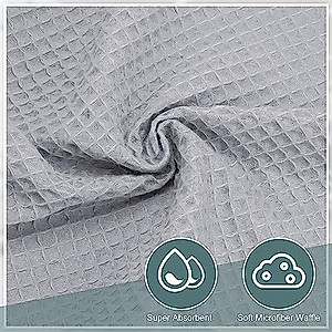 Newwiee 2 Pieces Microfiber Waffle Men's Bath Wrap Quick Absorbent Men Towel Wrap Adjustable Body Shower Wrap for Men Sauna Spa, 59 x 24 Inches/ 150 x 61 cm (Black, Gray)