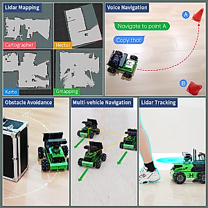 HIWONDER Jetson Nano Robot Voice Recognition Modeling SLAM Mapping/Navigation with 7In Touchscreen Robotic Car AI Vision Robotic Kit (Advanced Kit with SLAMTEC A1 Lidar)
