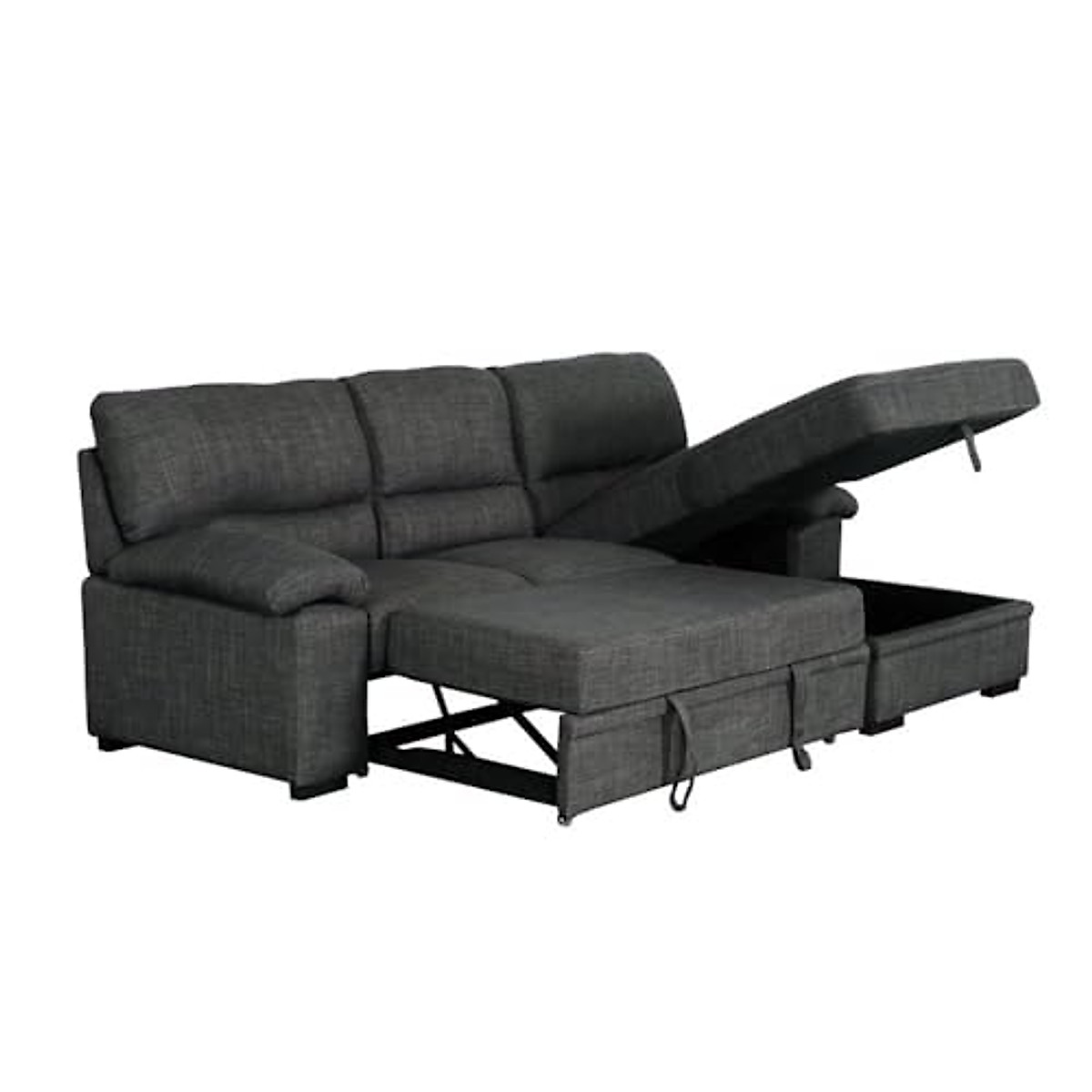 Primo Jordan L-Shaped Sleeper Sectional Sofa with Storage - Versatile 93 in. Pull-Out Sofa Bed with Hidden Storage for Living Rooms