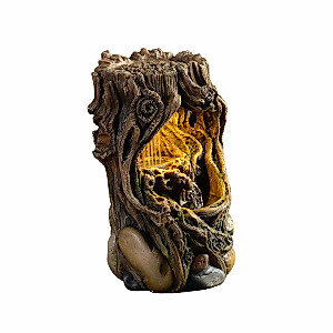 GOSSI 3-Tiered Cascading Tabletop Water Fountains with LED Light - Indoor Simulation Rock Waterfall Fountain - Soothing and Relaxing Water Sound - Small 8.3 Inch Desktop Size - Home/Office Decor