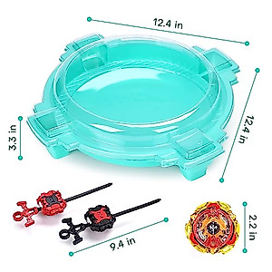 Bey Battling Top Burst Toy Blade Set Game Complete Battle Game Set with Stadium, 6 Battling Tops and 2 Launchers, Toys for 6 Year Old Boys & Girls & Up
