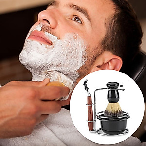 4 in 1 Shaving Kits for Men Set, Shave Brush and Bowl Shaving Brush Kit, Badger Hair Beard Shave Brush Kit, Men Boyfriend Husband Dad Birthday Fathers Day for Him