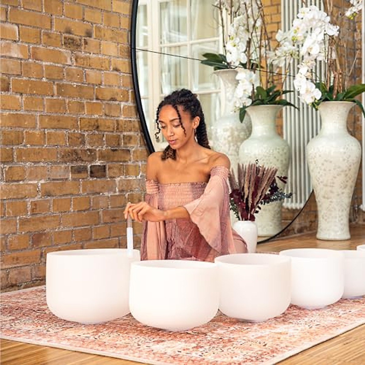 Meinl Sonic Energy Crystal Singing Bowl 9" A Note Brow Chakra, High-purity Quartz — for Meditation, ASMR, Sound Therapy, Yoga