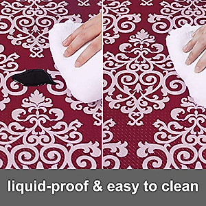 COSY HOMEER 59x18 Inch/30X18 Inch Cushioned Anti-Fatigue Kitchen Rug, 2 Pieces PVC Ergonomic Comfort Standing Foam Mats,Waterproof Non-Slip Kitchen Mats and Rugs for Floor Home Sink,RED