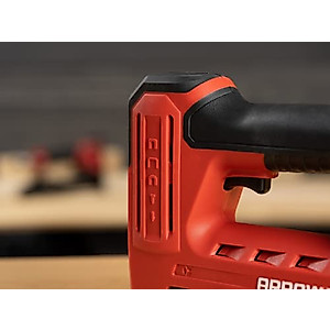 Arrow ET501F Corded 5-in-1 Professional Electric Staple and Nail Gun, Wire Stapler, and Brad Nailer for Upholstery, Framing, Insulation, Crafts, Fencing, and Cable, Black/Red