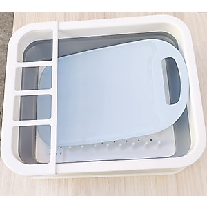 YUNTENG Collapsible Dish Drying Rack and Drainboard Set Portable Camp Dish Drainer Dinnerware Organizer Dish Rack Foldable Dying Dish Storage Rack for Kitchen Counter RV Camping Accessories