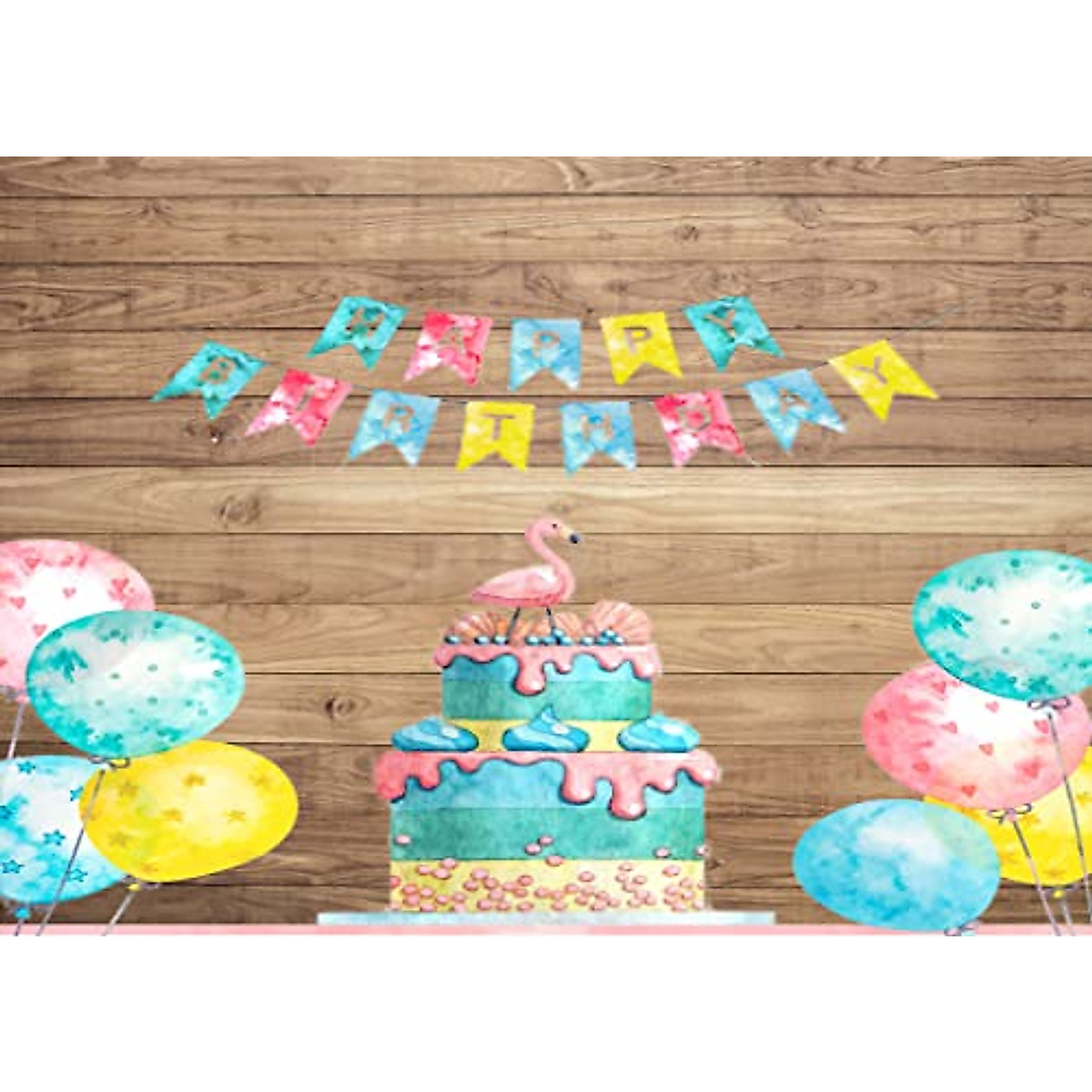 LYWYGG 7x5ft Wooden Backdrop Baby Shower Backdrops Party Decorations Backdrops Props for Studio for Photographers Retro Wood Wall Background Cloth Seamless CP-176