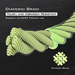 KastKing Superpower Braided Fishing Line & Hammer Braid Fishing Line Chartreuse, 4 Strand, 15LB, 300Yds