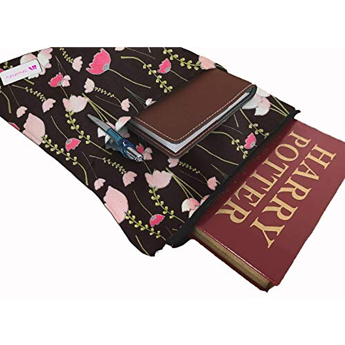 Poppy Flower Book Sleeve - Book Cover for Hardcover and Paperback - Book Lover Gift - Notebooks and Pens Not Included