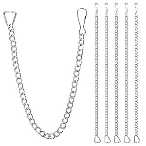 6 Pack Toilet Flapper Chain, 9.8inch Universal Flapper Chain Replacement Kit Adjustable Length Stainless Steel Toilet Flapper Lift Chain with Hook and Ring for Most Toilet Flappers