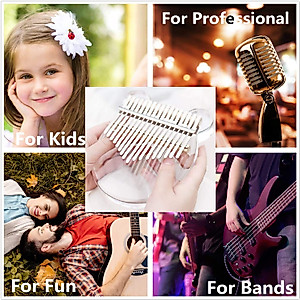 Kalimba Thumb Piano 17 Key,Rainbow Clear Crystal Acrylic Finger Piano Transparent Body Cute Bear Shaped Kalimba With Case Gifts for Kids Adult Beginners with Tuning Hammer (Rainbow)