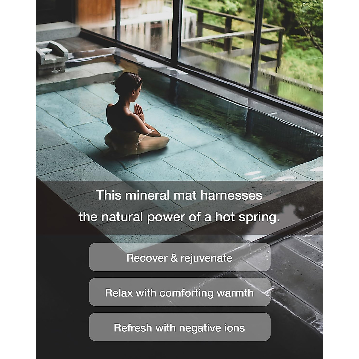 FULI Mattress Pad Infused with Restorative Japanese Onsen Minerals for Better Sleep, Rejuvenating Anti-Aging Hormesis Hot Spring Mattress Topper, Made in Japan - Twin Size (37.4" x 72.8")