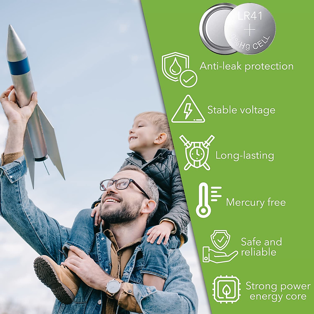 LOOPACELL AG3 LR41 Batteries - AG3 392 384 192 Battery - 1.5V Alkaline Button Coin Cell Batteries (10 Count (Pack of 1))