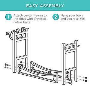 Best Choice Products 34.25in Firewood Log Rack & Tool Set Steel Wood Storage Accessory for Indoor Outdoor Fire Pit, Fireplace w/Kindling Holder, Shovel, Poker, Tongs, Brush