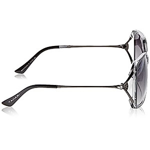 TAHARI Women's Th724 Oval UV Protective Rhinestone Metal Temple Women s Sunglasses Wear Year Round Elegant Gifts for Wo, Black, 60 mm US