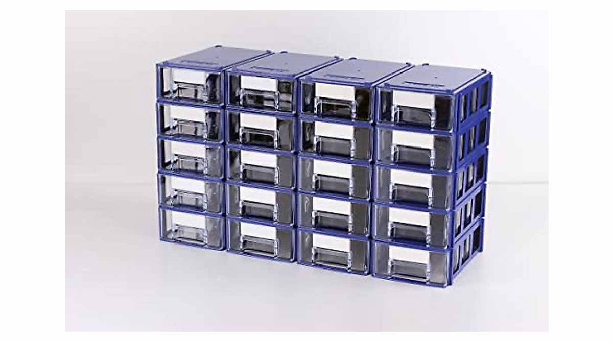 Stackable Storage Drawers Set of 20, Plastic Drawers Organizer for ...