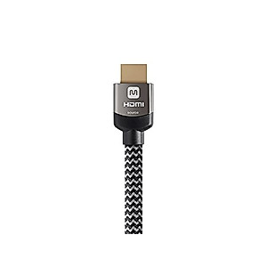Monoprice 113755 HDMI High Speed Active Cable - 20 Feet - Gray, 4K@60Hz, 18Gbps, HDR, 28AWG, YUV, 4:4:4, CL3 - Luxe Active Series,Black