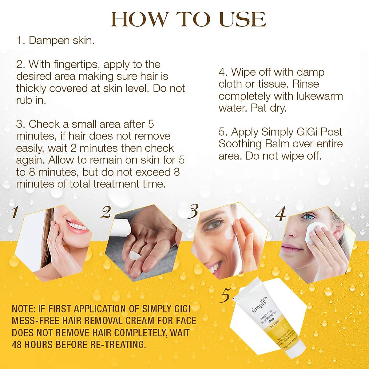 Simply GiGi Mess-Free Facial Hair Removal Cream and Soothing Balm Duo, For All Skin Types, 2-pc