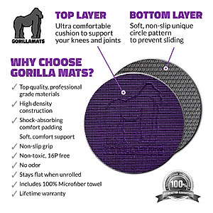 Gorilla Mats Premium Large Yoga Mat – 6' x 4' x 8mm Extra Thick & Ultra Comfortable, Non-Toxic, Non-Slip Barefoot Exercise Mat – Works Great on Any Floor for Stretching, Cardio or Home Workouts