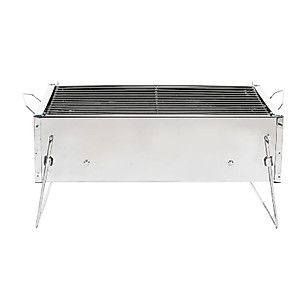 Premium Foldable Stainless Steel BBQ Grill - Portable Charcoal Grill for Outdoor Picnics, Camping, and Cooking Adventures