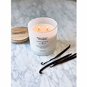 BetterHomes&Gardens 12oz Scented Candle, Salted Coconut & Mahogany 2-Pack, Cream, 35524