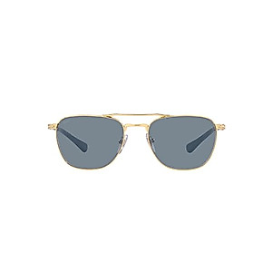 Persol PO2494S Square Sunglasses, Gold/Light Blue, 55 mm