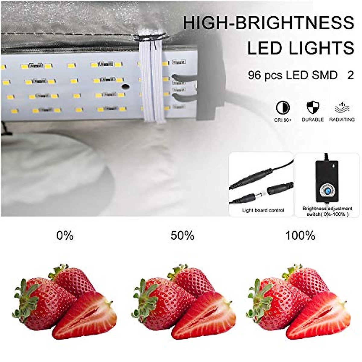 LTRINGYS Photo Studio Light Box 24''x24'' with LED Lights, Collapsible Photography Photo Background Shooting Tents with 4 Photo Backdrops(Black, White, Blue ,Green) 5500K US Plug