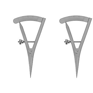 Baluue 2pcs Eye Measuring Instrument Graduated 0 to 20mm Scale Stainless Caliper, Stainless Steel Caliper Graduated Eye Measurement Gauge Eyelid Gauge Designer