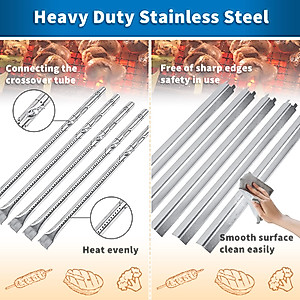 Uniflasy Grill Parts for Charbroil Performance 5 Burner 463448021 463450022 463451022, 4 Burner 463365021 463352521, Charbroil Grill Replacement Parts Include Heat Plate,Burner, Igniter,Crossover Tube