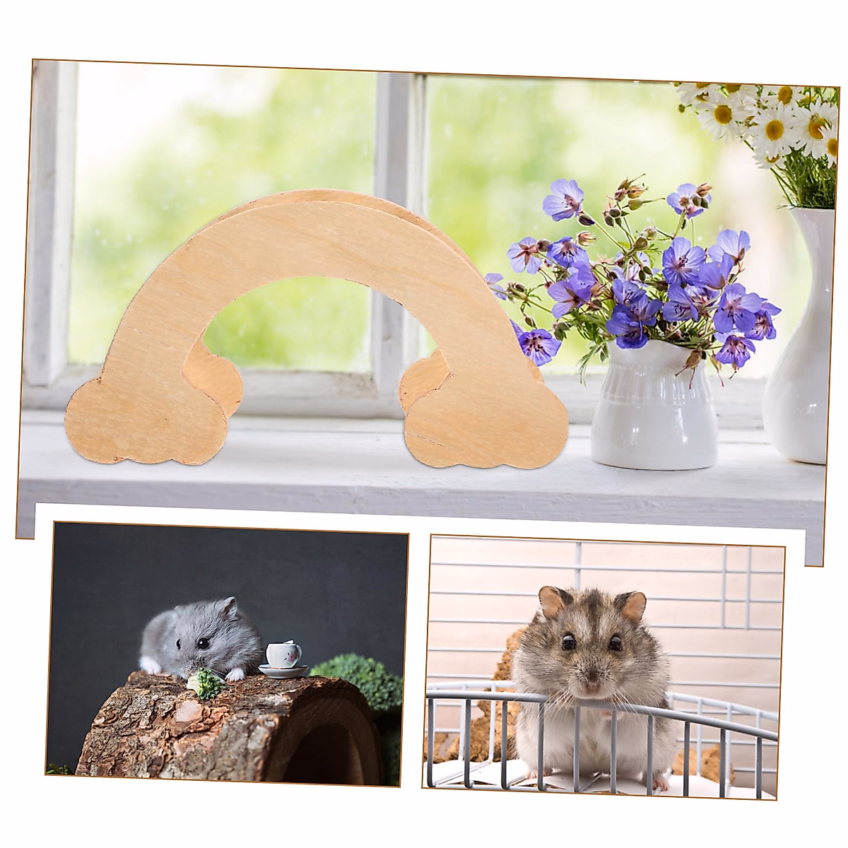 balacoo 2pcs Squirrels Wooden Castle Hamster Platform Critter Nation Small pet Toy Rabbit ramp Gerbils Climbing Ladder Parrot Decor Parrot Toys Wooden Hamster Toy Hamster Supplies to Climb