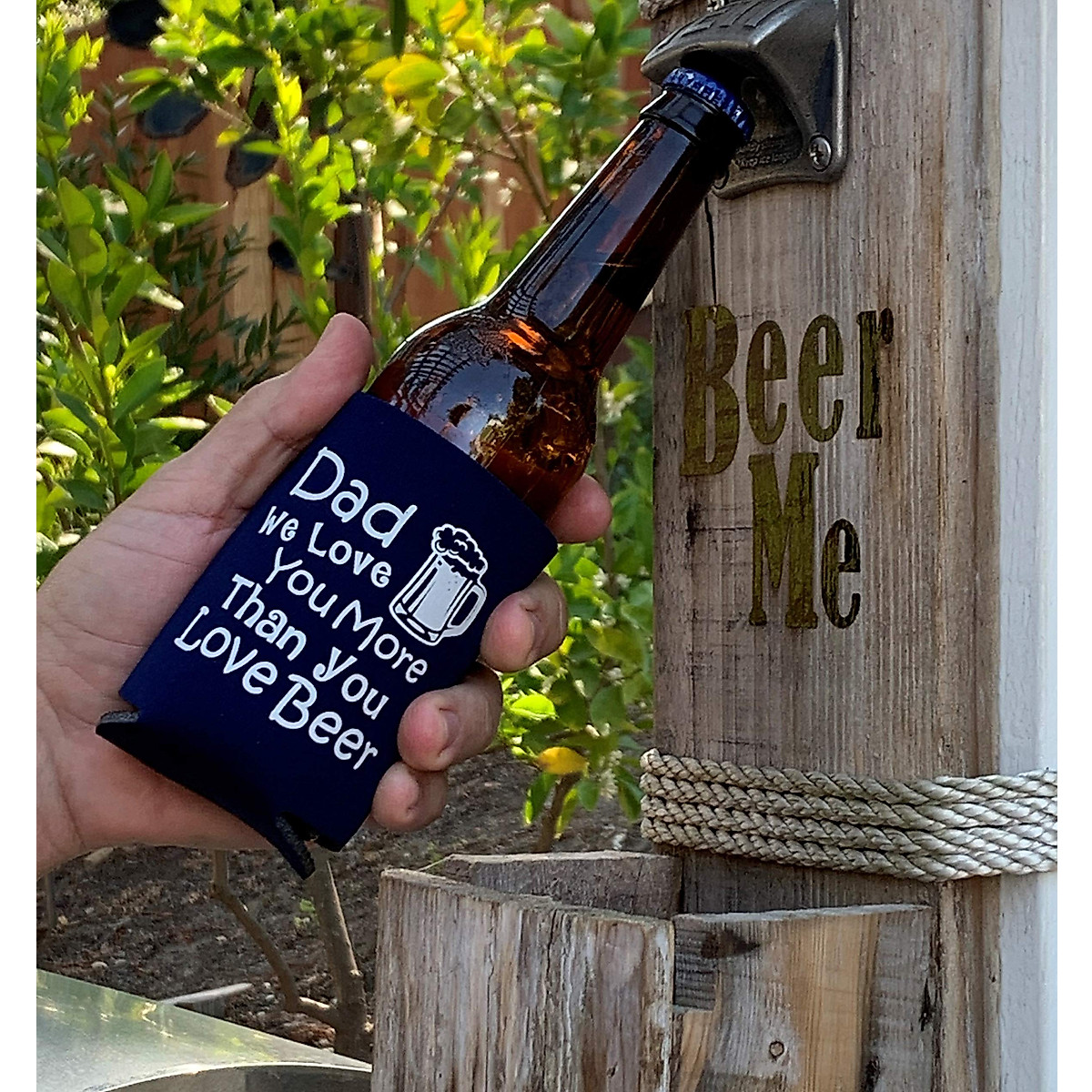 Funny Birthday Gift for Dad from Kid Son Daughter Idea Beer Can Holder Bottle Opener (Can Holder)