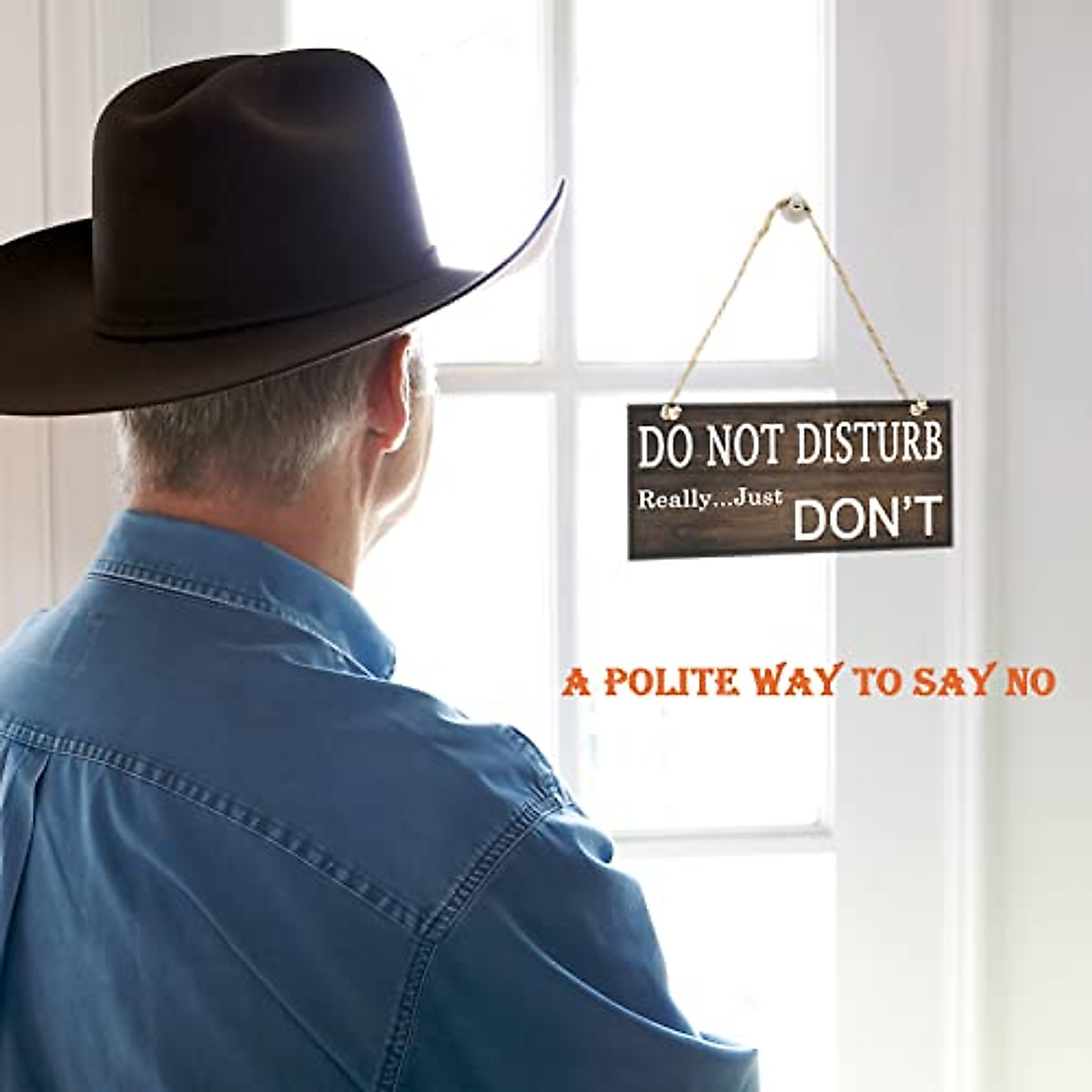 WSNIHO Do Not Disturb Door Hanger Sign, Door Knocker Please Note Sign for Keeping Away Strangers (10 x 5 inches)…