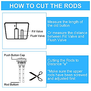 Enhon 48mm Toilet Tank Buttons, 2 Pack Flush Valve Dual Push Button Replacement Adjustable, Compatible with Glacier Bay Aquasource TOTO, American Standard, Kohler, Twfords, Armitage Shanks, Geberit