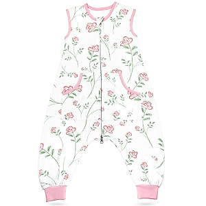 Baby Sleep Sack 12-24 Months, 0.5 TOG Sleep Sack Baby Wearable Blanket, Toddler Baby Sleep Sack with Feet, Sleeveless Breathable Sleep Sacks for Baby Boys or Girls Pink