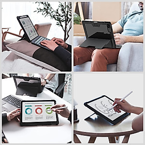 Nillkin iPad Pro 12.9 Case with Keyboard, Keyboard Case for iPad Air 13 (M2, 2024), Magic Trackpad, Detachable Keyboard, Adjustable Portrait/Landscape Stand, Sliding Camera Cover, Pencil Holder, Black