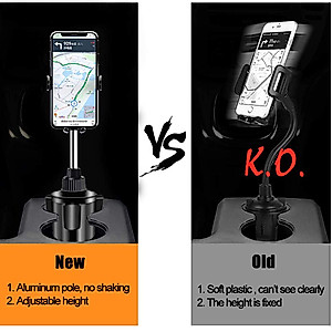 Wireless Car Charger, Cup Holder Phone Mount, Auto Clamping Charging Car Mount for iPhone 16 Pro Max, Samsung Galaxy S24 Ultra(Air Vent Included)