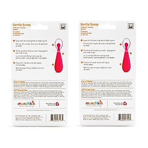 Munchkin® Silicone Scoop™ Trainer Spoons with Choke Guard for Baby Led Weaning, 4 Count, Pink/Purple