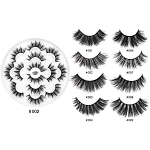 DYSILK Mink Lashes Fake Eyelashes - Wispy Lashes 7 Pairs Faux Mink Eyelashes 6D Lashes Natural Look Pestañas Postizas Wispy Eyelashes Fluffy Lashes Reusable Dramatic Lashes |002