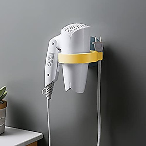 Hair Dryer Holder, Wall Mounted Hair Dryer Hanger, No Drilling Self-ahesive Hairdryer Stand, Hair Blow Dryer Rack Organizers for Bedroom and Bathroom