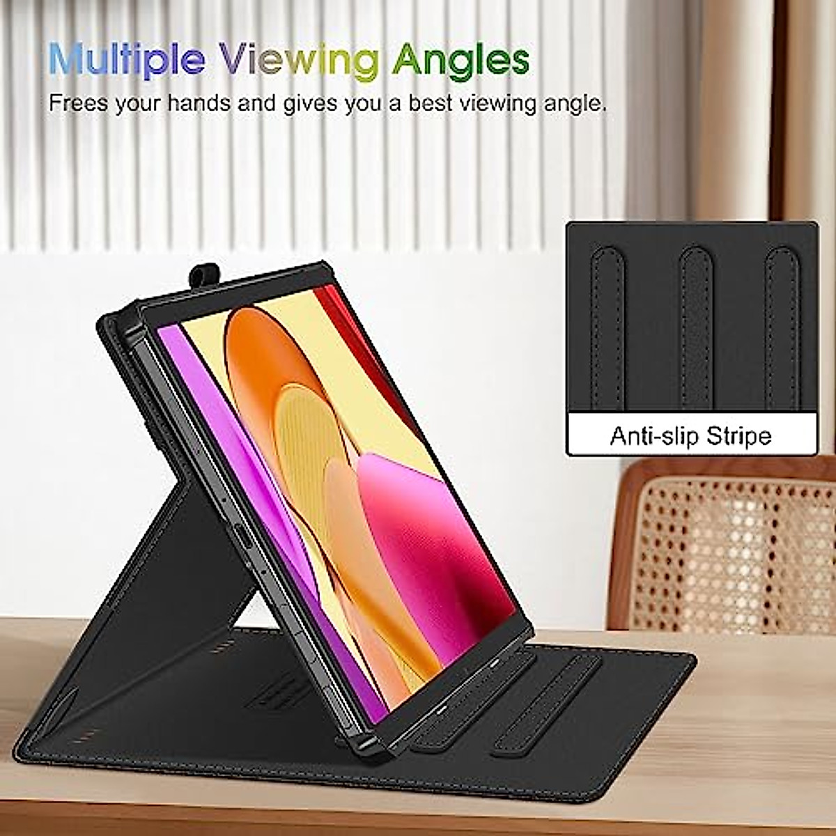 Fintie Case for Amazon Fire Max 11 Tablet (13th Generation, 2023 Release) - [Corner Protection] Multi-Angle Viewing Stand Cover with Pocket & Pencil Holder, Auto Sleep Wake, Black