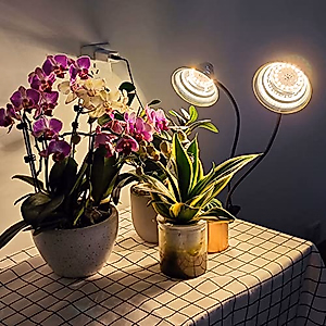 Briignite Grow Light, LED Grow Lights for Indoor Plants, Full Spectrum Plant Light, Grow Lamp with 3 Full Spectrum Modes, 10-Level Dimmable, Auto On Off Timing 3/9/12Hrs, Dual Heads