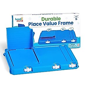 hand2mind Durable Place Value Frame, Base Ten Frames Place Value Blocks, Math Manipulatives Kindergarten, Base 10, Plastic Base Ten Blocks Frame, Math Classroom Supplies, Homeschool Curriculum