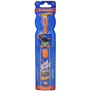 Brush Buddies Hot Wheels Electric Toothbrush, Kids Electric Toothbrushes, Battery Toothbrush, Toddler Electric Toothbrush for Kids 4-7