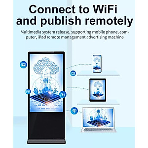 43" Floor Standing Digital Signage Kiosk System, Non-Touchscreen, Ultra-Thin