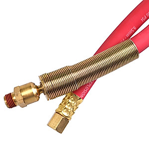 WYNNsky Rubber Lead-in Air Hose, 3/8" X 30" (1/4 in. MNPT Ball Swivel x 1/4 in. FNPT Ends), 300 PSI, Red Heavy Duty Air Compressor Lead- in Hose