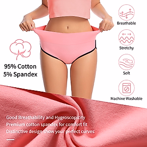 CAILECOTTON Womens Underwear Cotton Briefs for Women Plus Size Panties for Women Pack 2/5