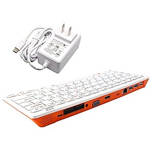 Orange Pi 800 Six-Core 64 Bit 4GB RAM Dual Band WiFi Bluetooth 5.0 All-in-One Keyboard Computer Kit with 64GB EMMC, Run Android, Orange Pi OS, Manjaro, Ubuntu, Debian (Pi800+TypeC 5V4A Supply)