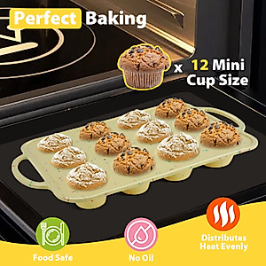 Luckypai Silicone Muffin Pan Cupcake Pan Molds for Baking 12 Cups Stainless Steel Bowl，Muffin Molder for Muffins and Cupcakes—Cupcake silicone molder