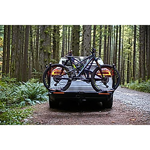 KUAT 2" Piston Pro X LED Dual Ratchet Hitch Rack - Secure Rugged Kashima-Coated Portable Foldable Easy-to-Use No Frame Contact 2-Bike Hauling Platform with 53" Max Wheelbase & 5" Max Tire Width
